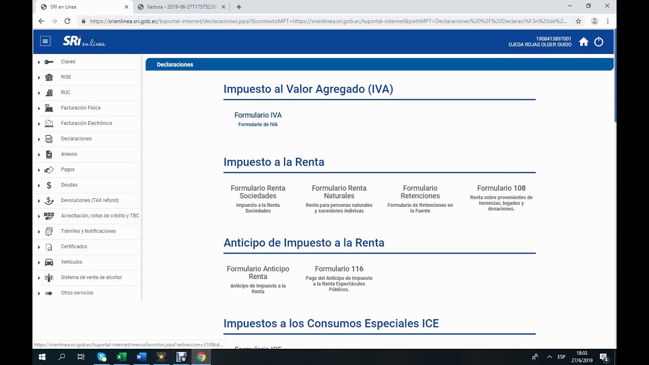 SRI FORMULARIO 104 A SRI #ECUADOR - YouTube