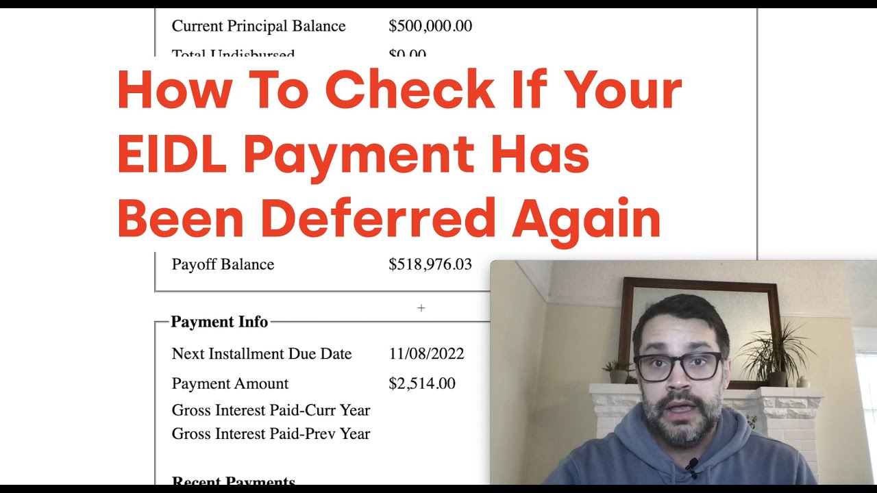 Here's How To Check If Your EIDL Payment Has Been Deferred Again - YouTube