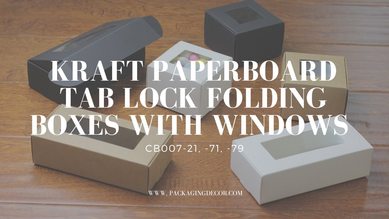 Kraft Paperboard Tab Lock Folding Boxes with Windows, CB007 | Packaging ...