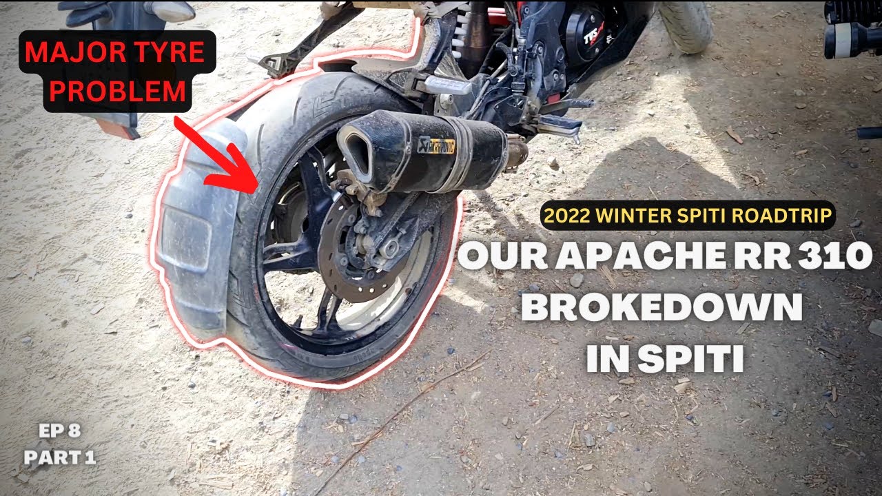 TVS Apache RR310 brokedown!! Winter Spiti Ep 8 Part 1 | LUCKNOW - SPITI | 4K - YouTube