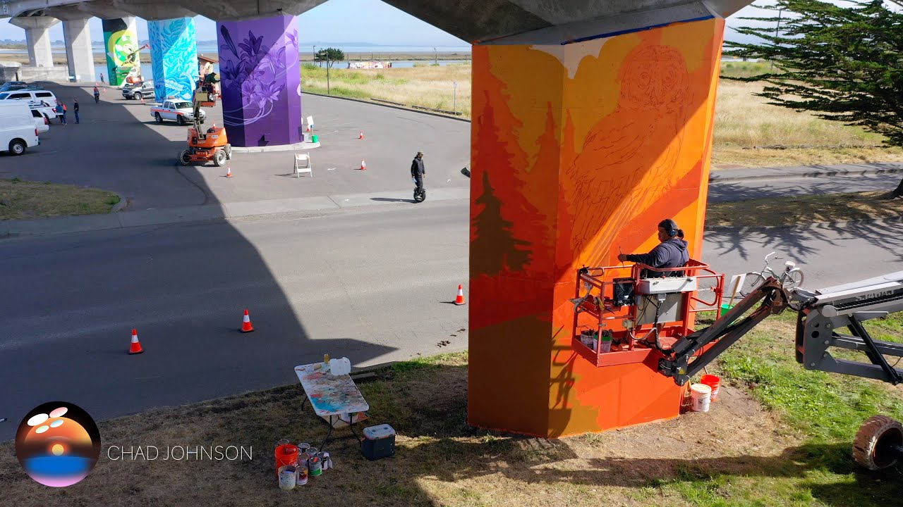 Samoa Bridge Murals - Eureka Street Art Festival - Aerial - YouTube