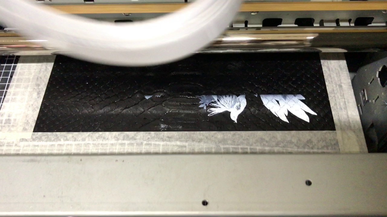 [DREAMJET] Natural Leather UV PRINT NO.2 - White - 천연가죽 인쇄 - YouTube