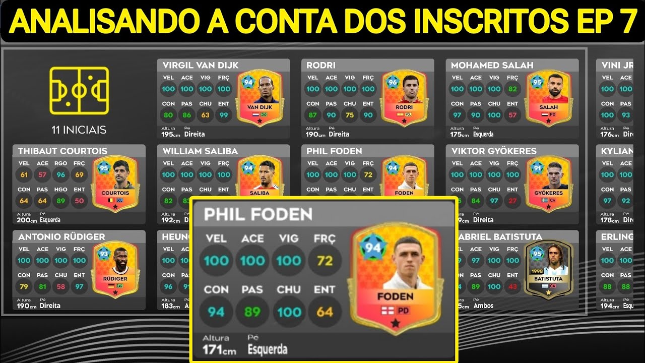 DLS 25 | ANALISANDO A CONTA DOS INSCRITOS EP 7 ( O Melhor Phil Foden ...