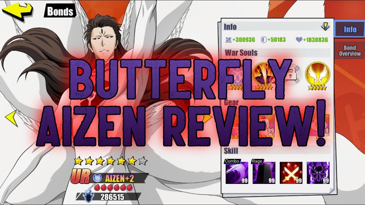 6★ Butterfly Aizen Review! BLEACH Immortal Eternal Soul - YouTube