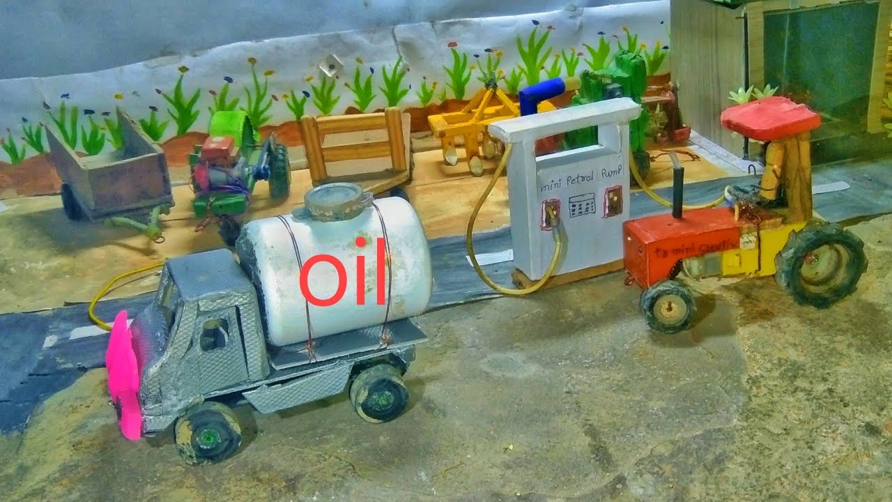 Diy mini petrol pump Construction science project @cgminicgeative ...