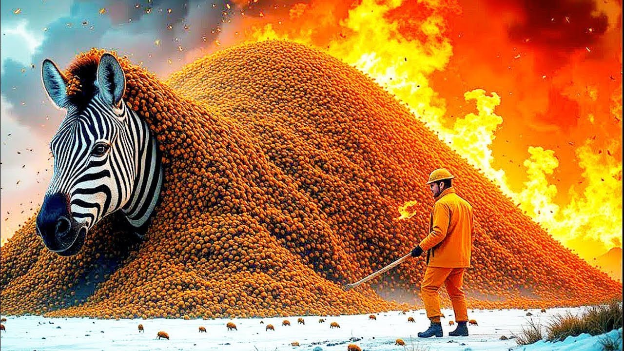 Zebra Completely Covered in a Deadly Bee Swarm – Urgent Rescue Mission ...