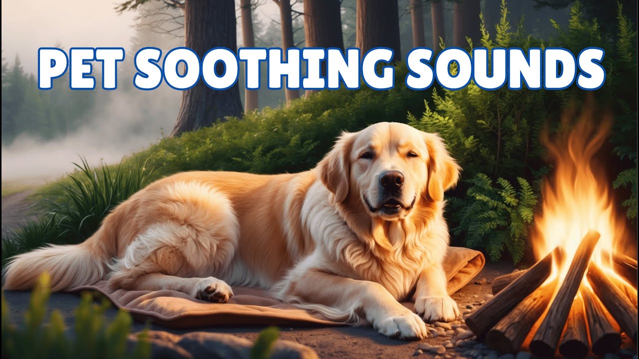 {4 Hour} 🔥 Soothing Fire Sound and Music for dogs🐶 🎧 Dog Calming Music ...