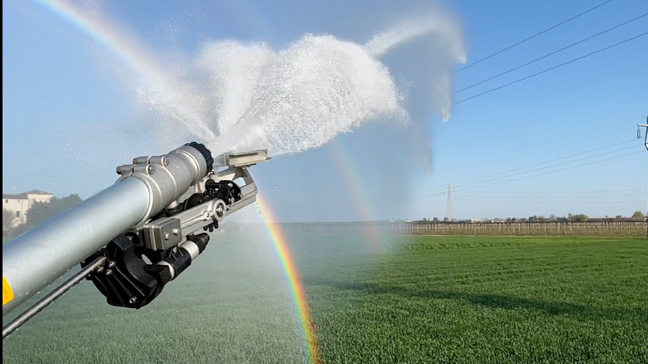 Sprinkler irrigation in slow motion - YouTube