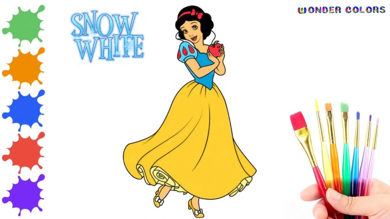 How to Draw and Color the SNOW WHITE from Disney - YouTube