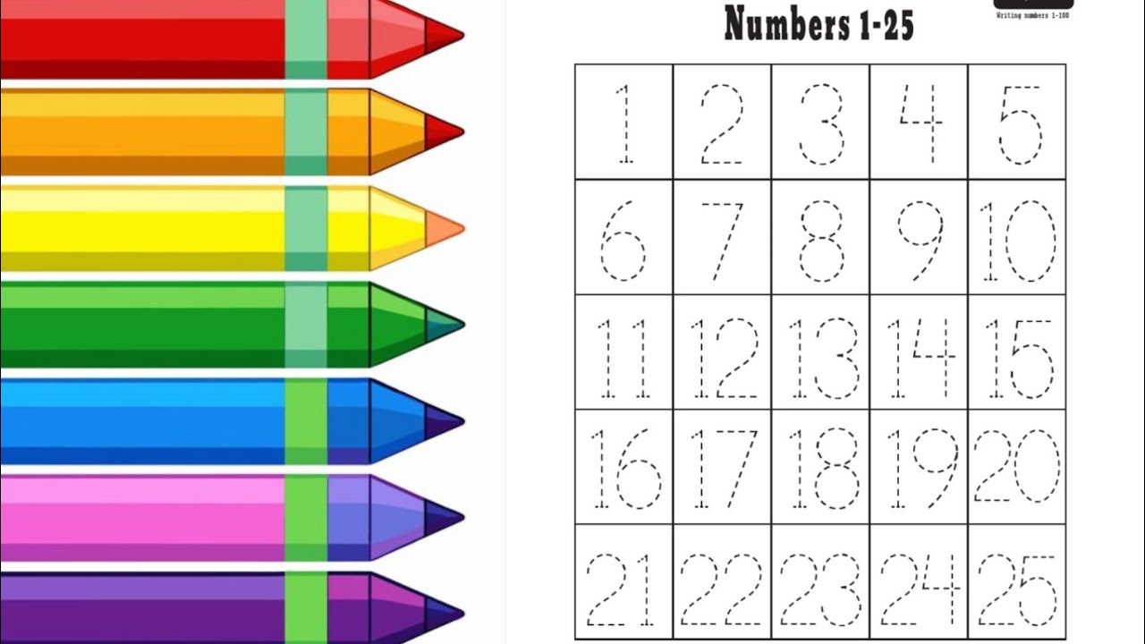 How to learn and write counting 1 to 25 ||@Ayatlearning || tracing ...