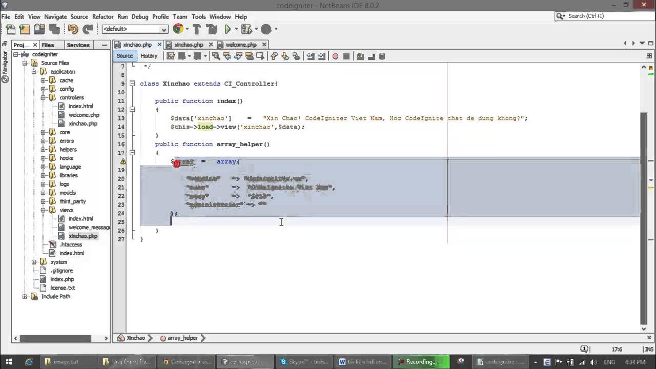 Bài 3: Array helper codeigniter - codeigniter việt nam - YouTube