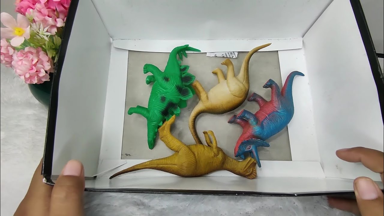 Unboxing Kotak Mainan Triceratops Dilophosaurus Brontosaurus ...