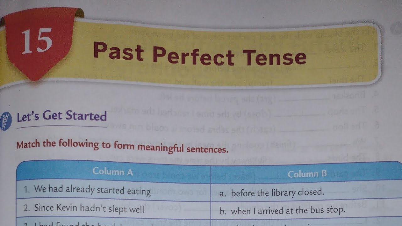 Past Perfect Tense | Ch-15 | Class -V | Collins English grammar and ...