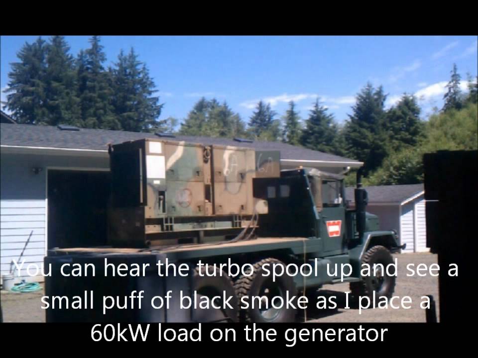 Startup and 100% load test of an MEP-006A military diesel generator ...