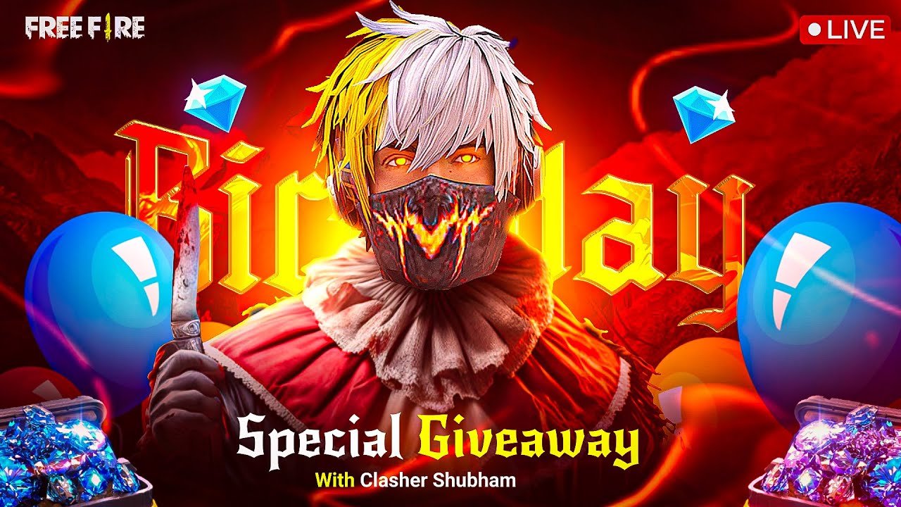 BIRTHDAY SPECIAL GIVEAWAY STREAM💎 CS + BR CUSTOMS 🔥 FREE FIRE LIVE ...