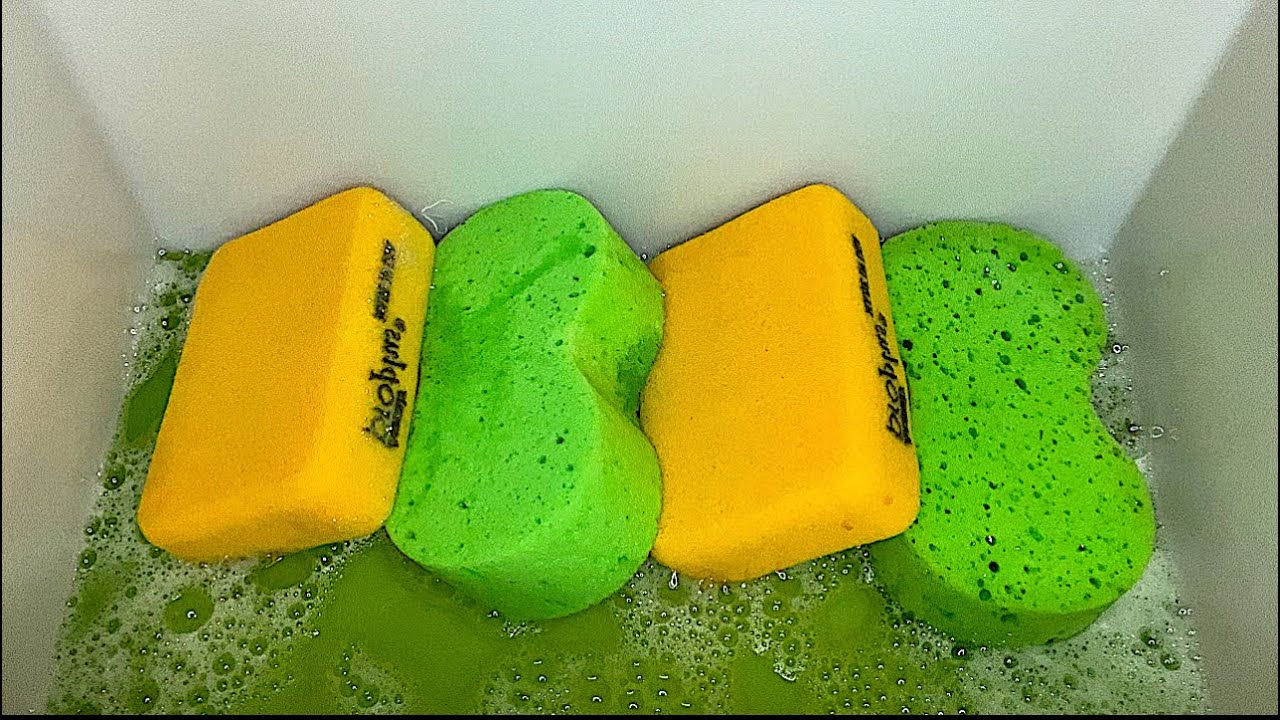 {ASMR} SUDSY BUCKET | SPONGES SQUEEZING | RINSING 💛💚🫶 - YouTube