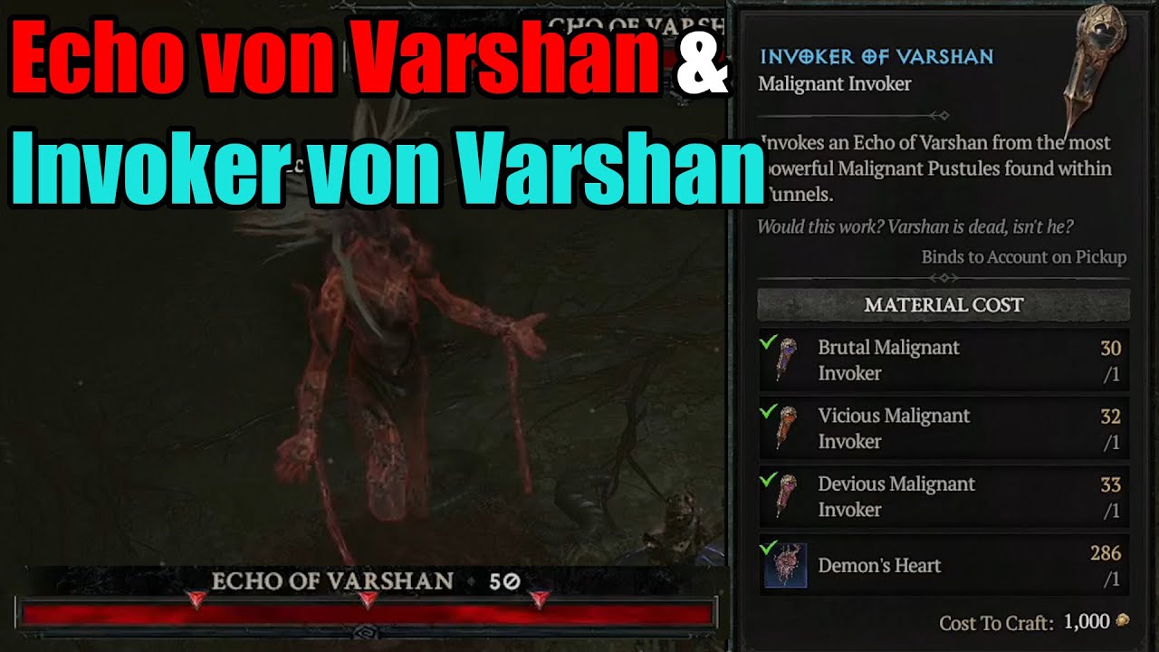 Diablo 4 | Echo von Varsshan & Invoker von Varshan - YouTube