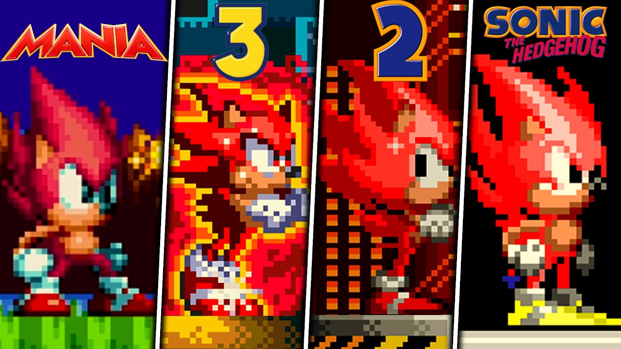 EVOLUTION OF FIRE SUPER SONIC FORMS - SONIC CLASSIC GAMES COLLECTION ...