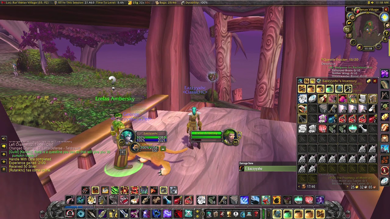 WoW Classic Hardcore - NE Hunter 47-47.5 - Death = Delete! - YouTube