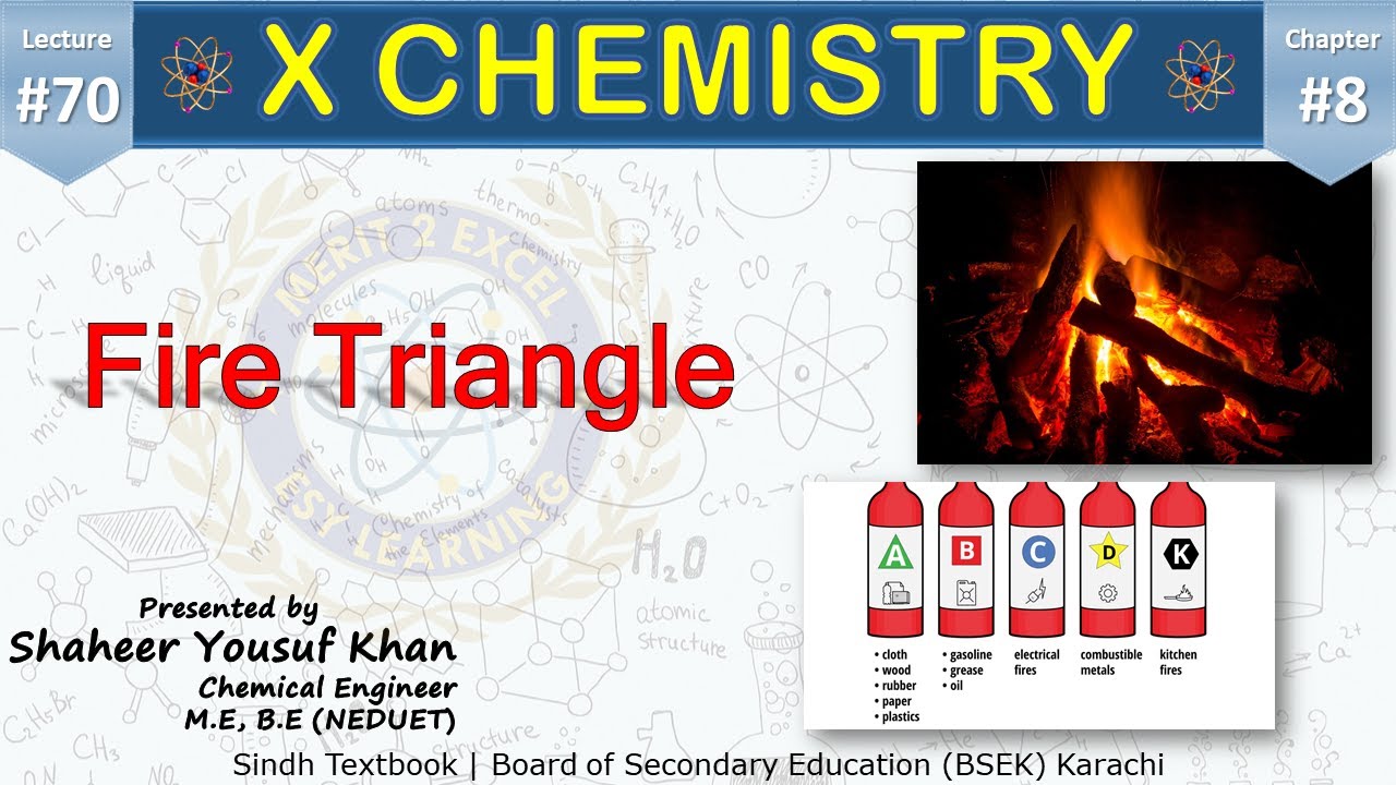 70. Fire Triangle || Chap 8 Industrial Chemistry || 10 new chemistry ...