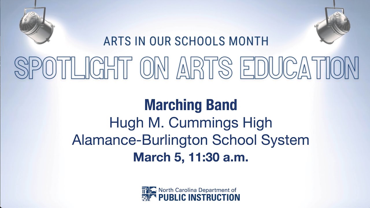 Hugh M. Cummings High Marching Band performs at NCDPI for Arts in Our ...