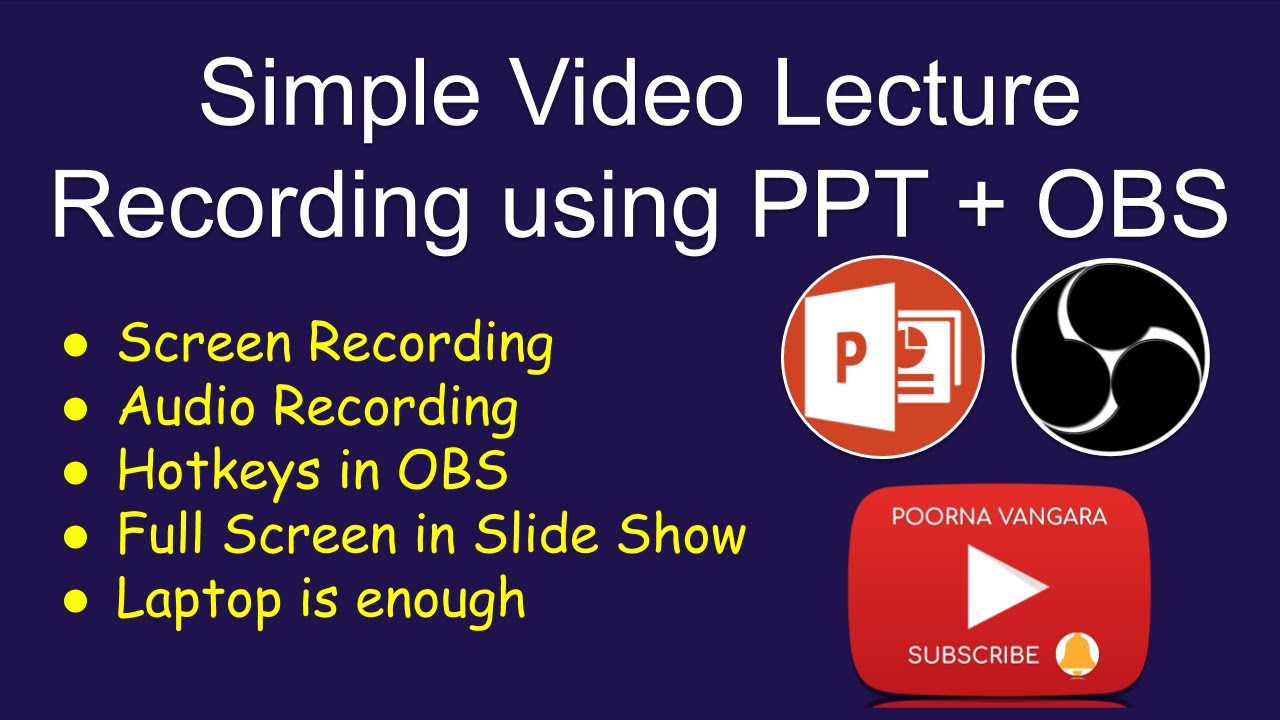 Recording Simple Video Lecture Using Power Point Presentation - YouTube