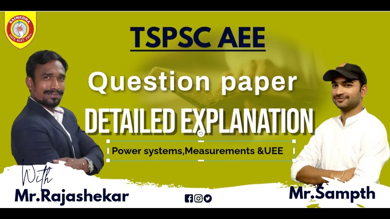 TSPSC AEE 2023 (Electrical Engineering) Paper Answer Key | Tspsc aee ...