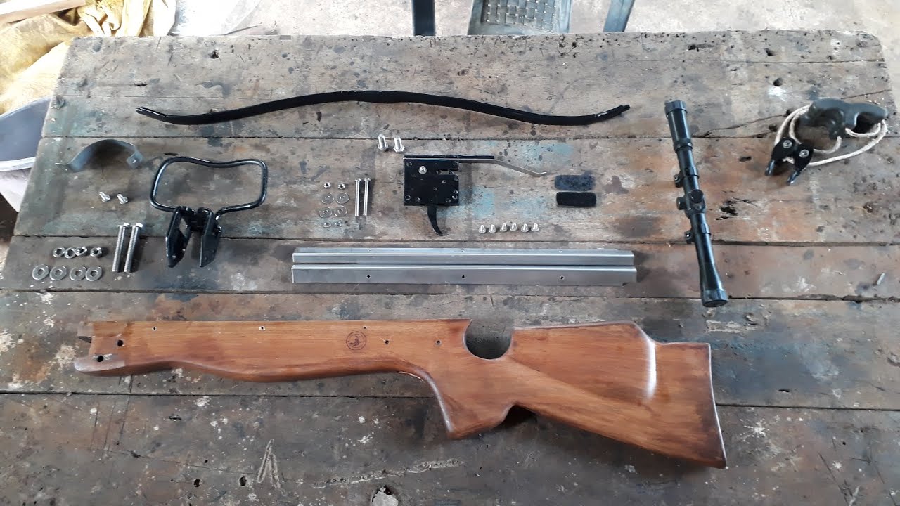 Homemade leafspring crossbow - YouTube