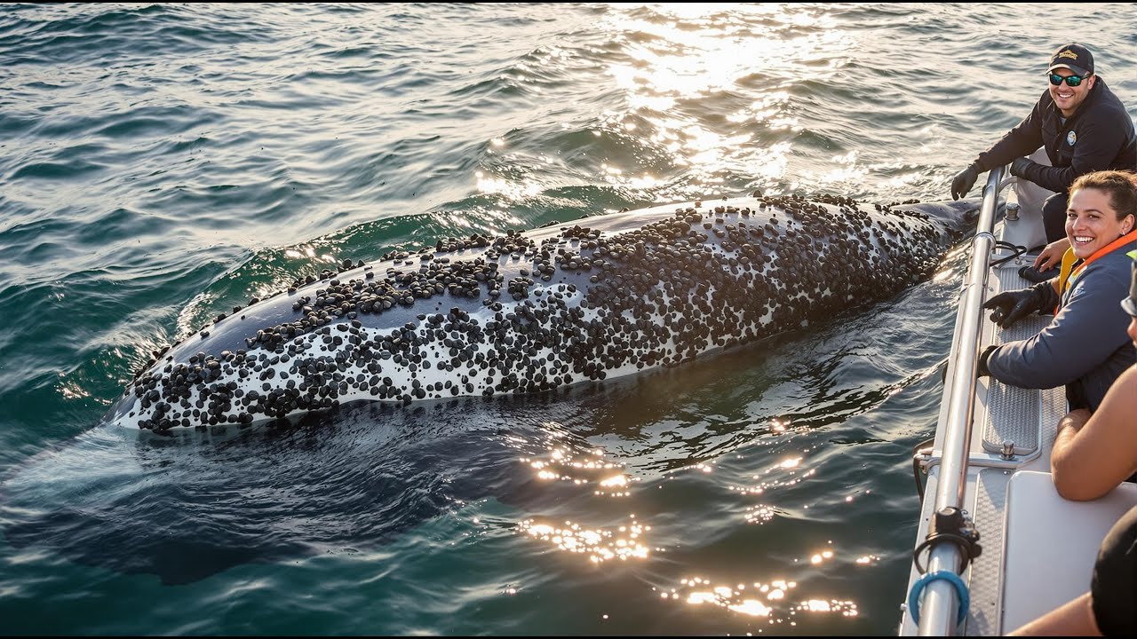 Injured Humpback Whale Covered in Barnacles Rescued by Brave Team #ai ...