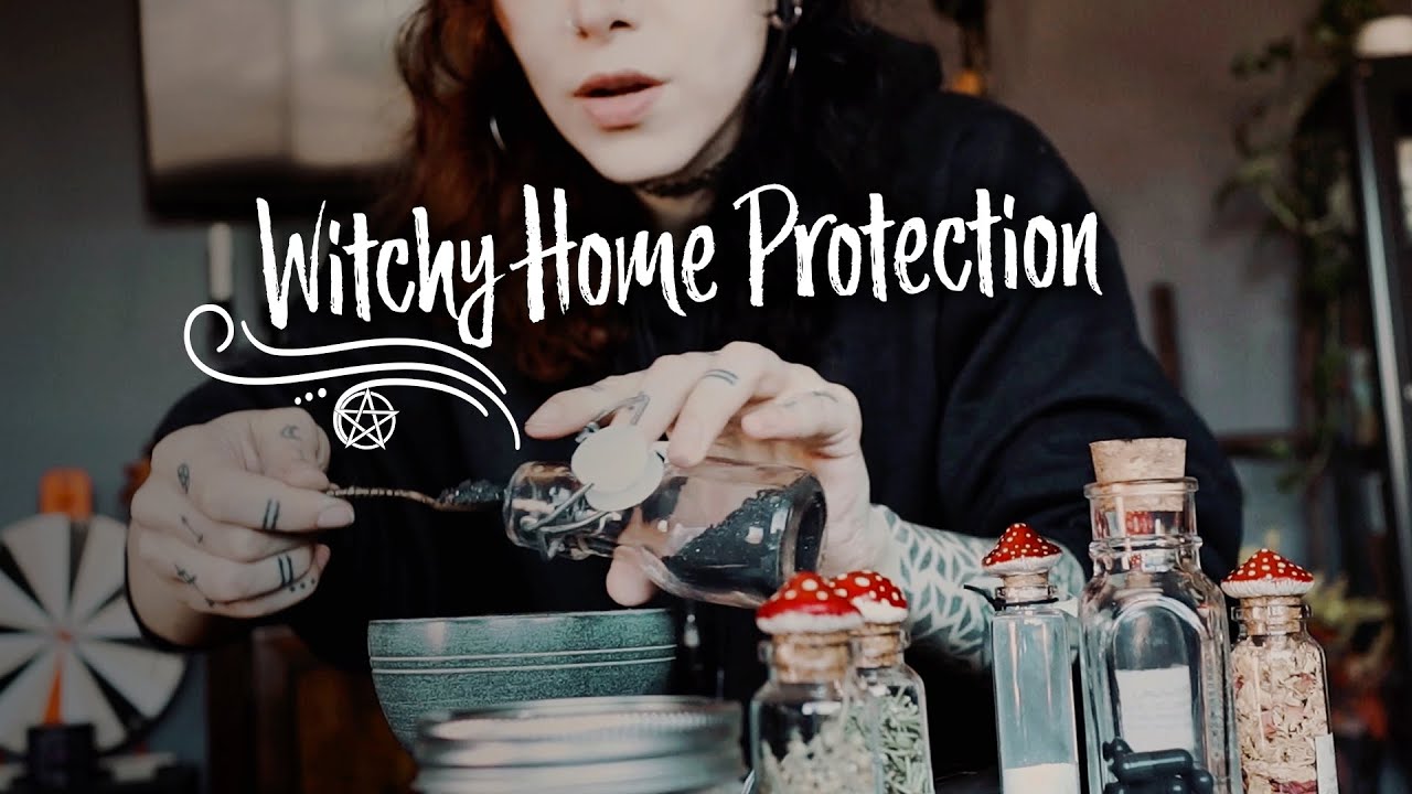 Witch's Home Protection Vlog: black salt, spell jars, brooms, bells ...
