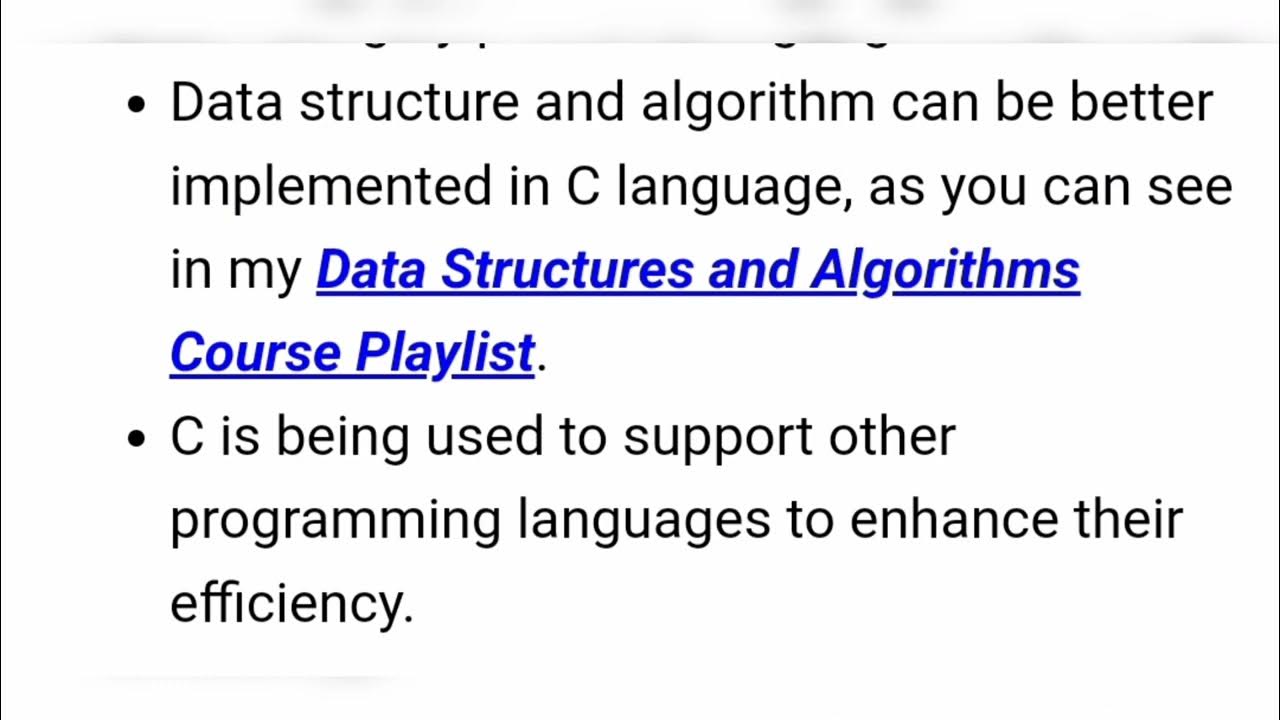 Benefits of C Programming Language - YouTube