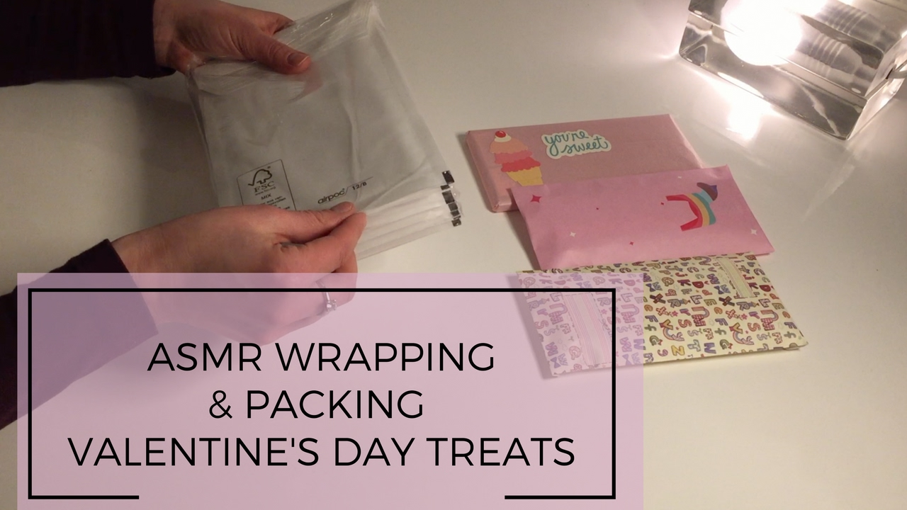 ASMR wrapping and packing Valentine's Day treats ~no talking ~ paper ...