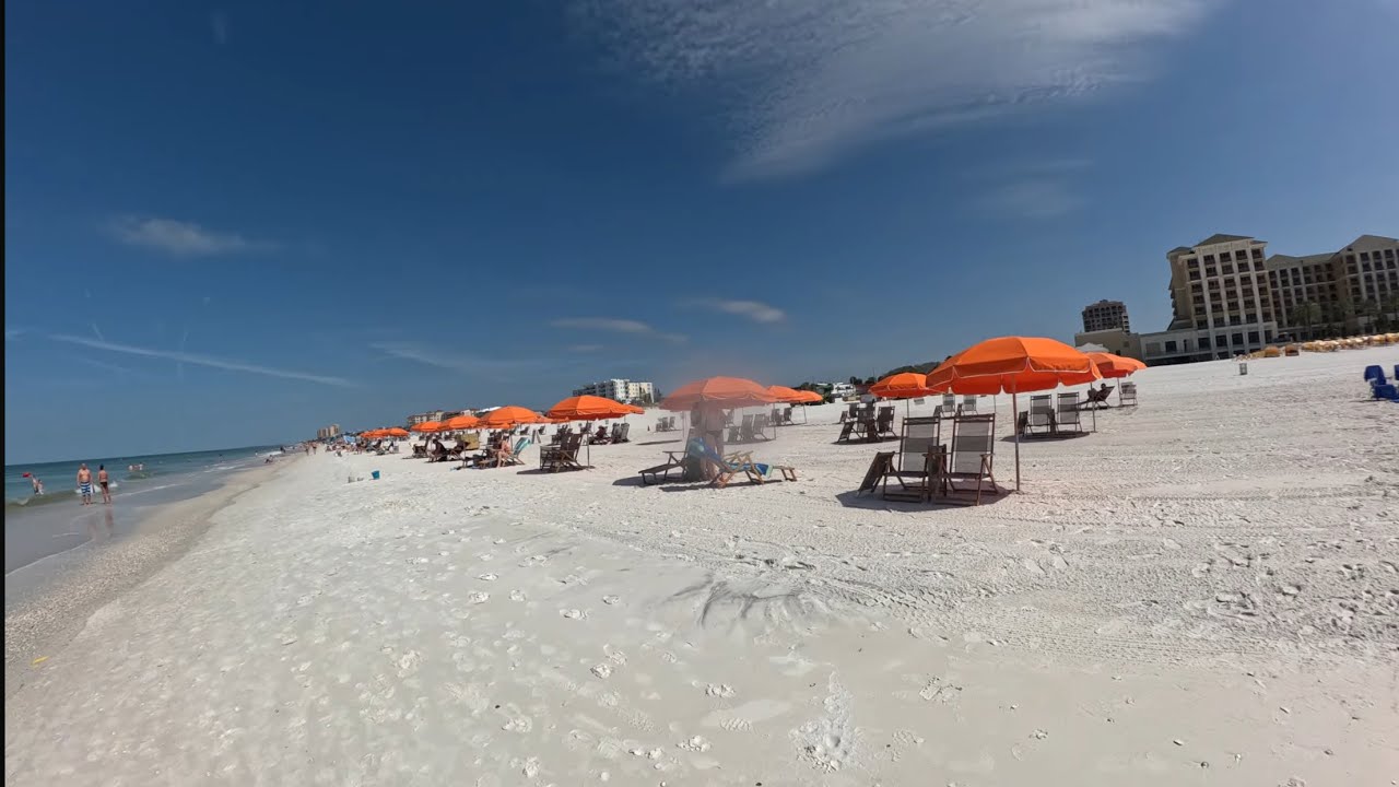 Clearwater Beach Walk | Ocean Sound & White Sand 🌊🏝️ | Relaxing Florida ...