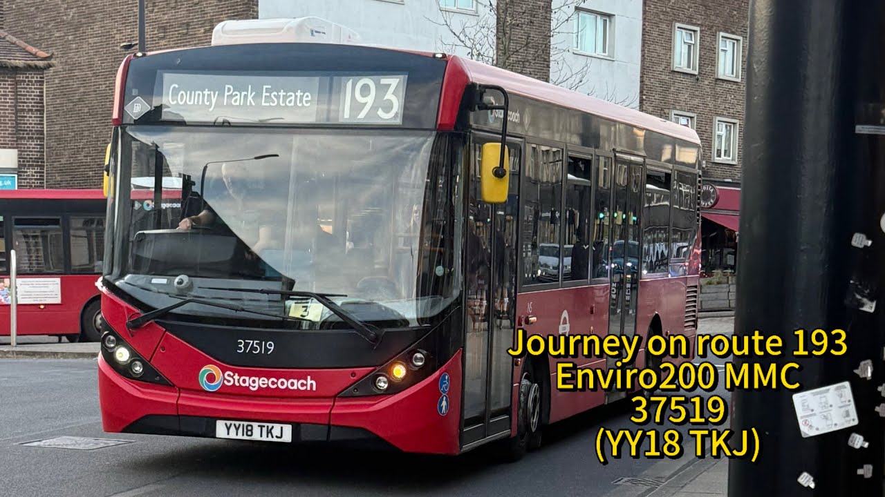 Journey on route 193 - Enviro200 MMC, 37519 (YY18 TKJ) - YouTube