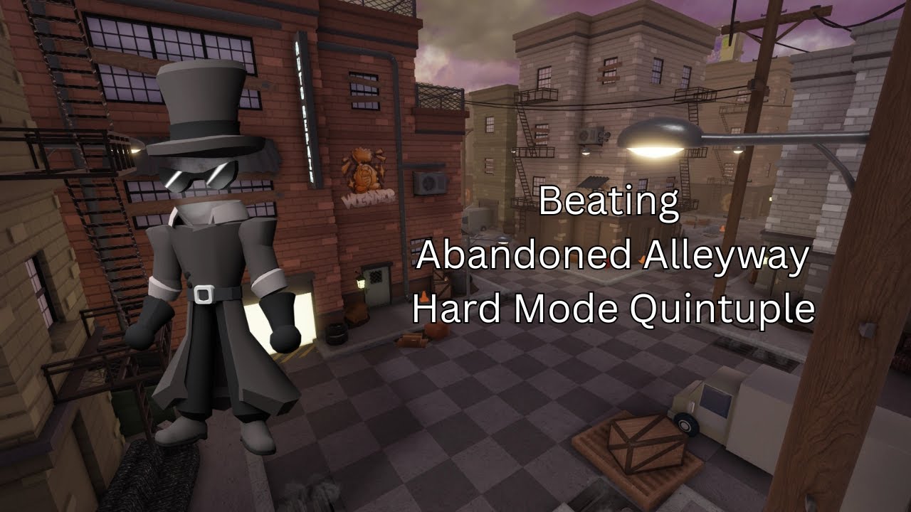 Roblox Tower Heroes Beating Abandoned Alleyway Hard Mode Quintuple ...