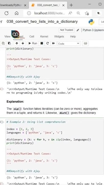 02_Python_Datatypes_examples/ 038_convert_two_lists_into_a_dictionary - YouTube