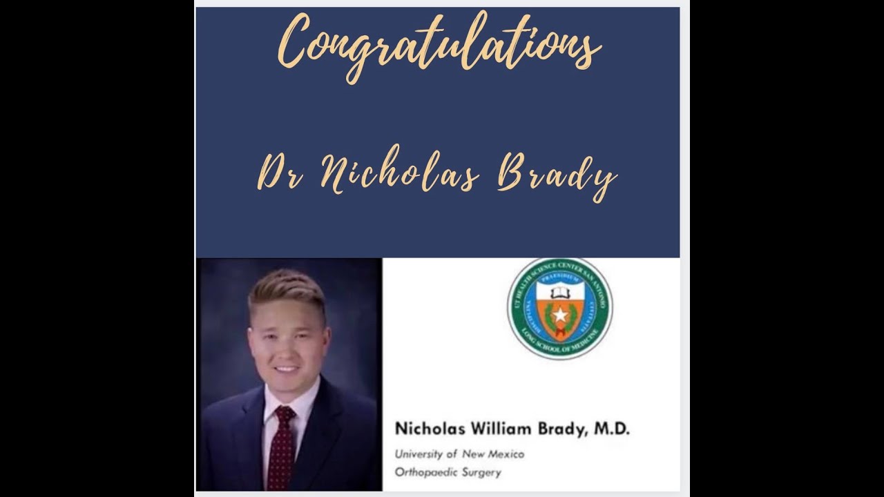 Congratulations Dr. Nicholas Brady 2020 - YouTube