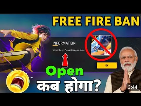 breaking news free fire max ban? 😭 | Server busy problem in free fire 😭 ...