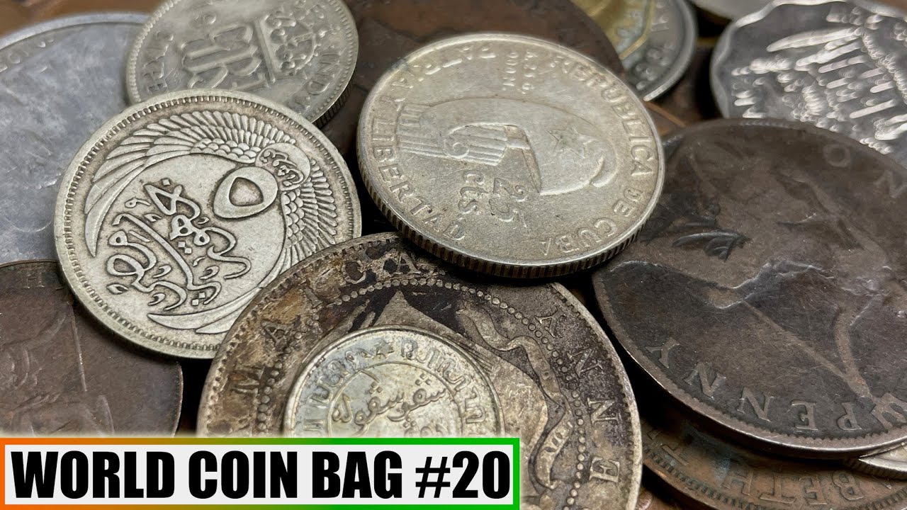 FOUR SILVER COINS (& More) In World Coin Half Pound Grab Bag Unboxing ...