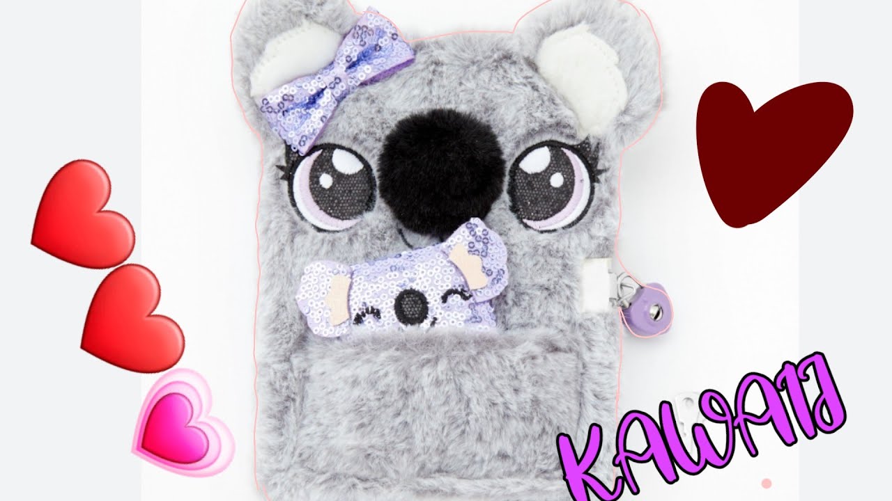 Cute koala Diary With lock from claires 🐨 💜 - YouTube