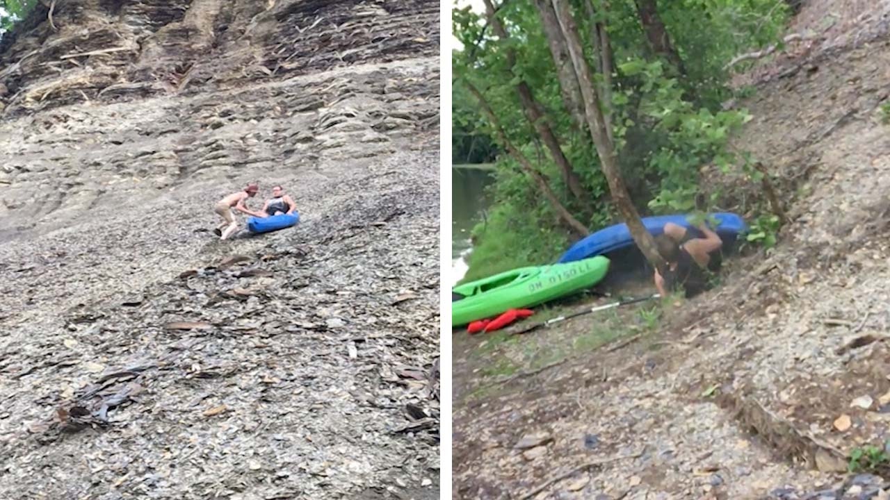 Kayaker Crashes Into Tree - YouTube