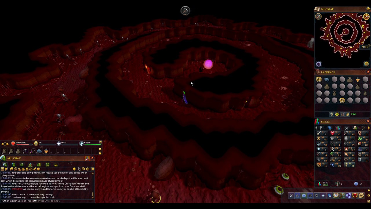 Abyss nature rune crafting on level 3 skiller - YouTube