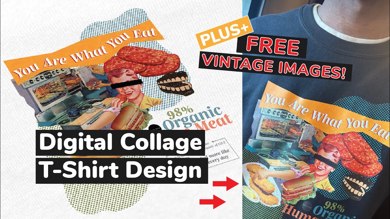 Digital Collage Process | How to Digital Collage Art | Graphic T-shirt ...
