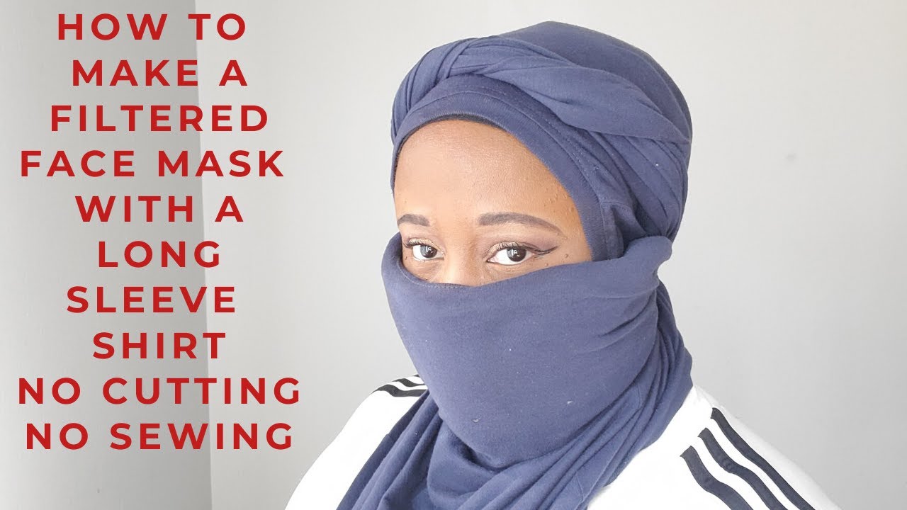 HOW TO MAKE FACE MASK ||WITH LONG SLEEVES SHIRT||FILTERED ALTERNATIVE ...