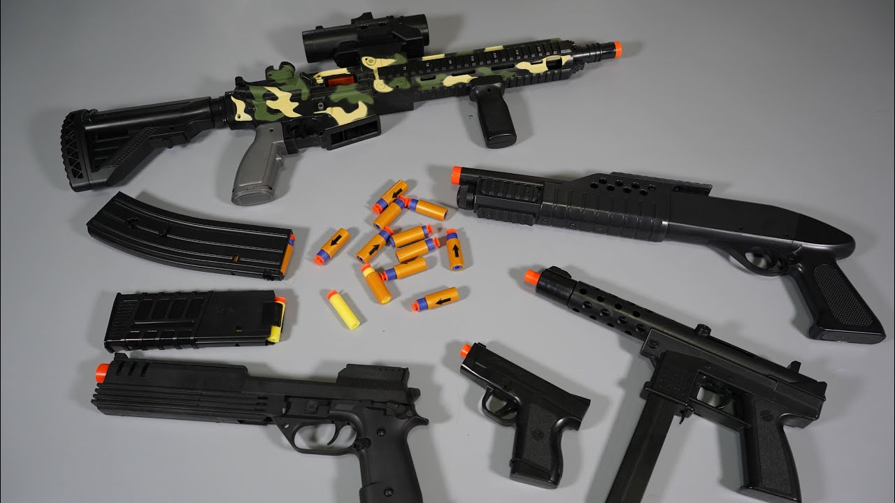 M4 Shell ejecting Nerf Toy Gun - Tec-9 - Airsoft Gun -Shotgun -Auto9 REALISTIC TOYGUNS ...
