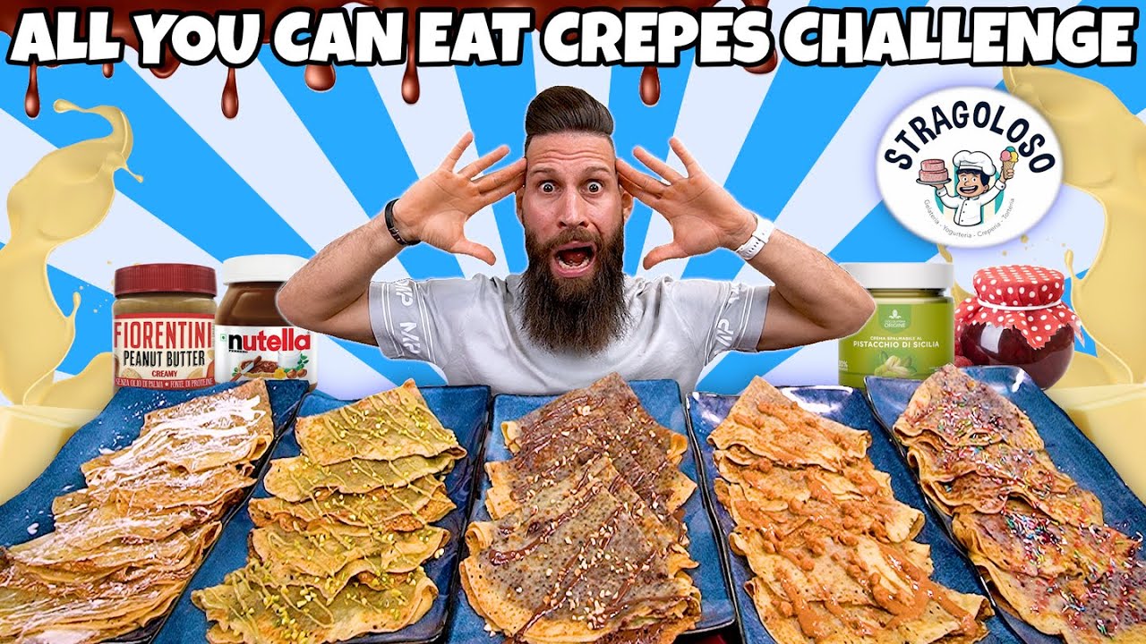 ALL YOU CAN EAT CREPES CHALLENGE - MAN VS FOOD - YouTube