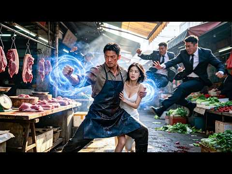 豬肉攤大叔竟是隱世第一武神，救下美女總裁一掌擊飛10個惡霸！下秒美女總裁拿出500萬黑卡喊他主人球求保護逆襲人生！#短劇  #穷小子 #逆袭 #爽剧