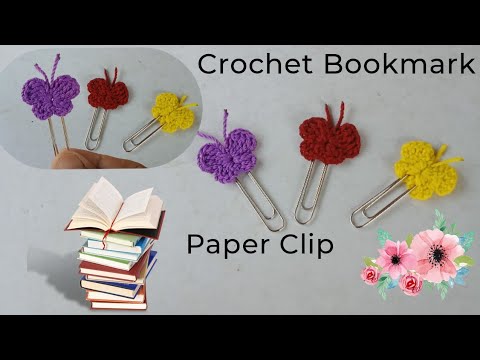 crochet bookmark paper clip easy || merenda paper clip, bookmark - YouTube