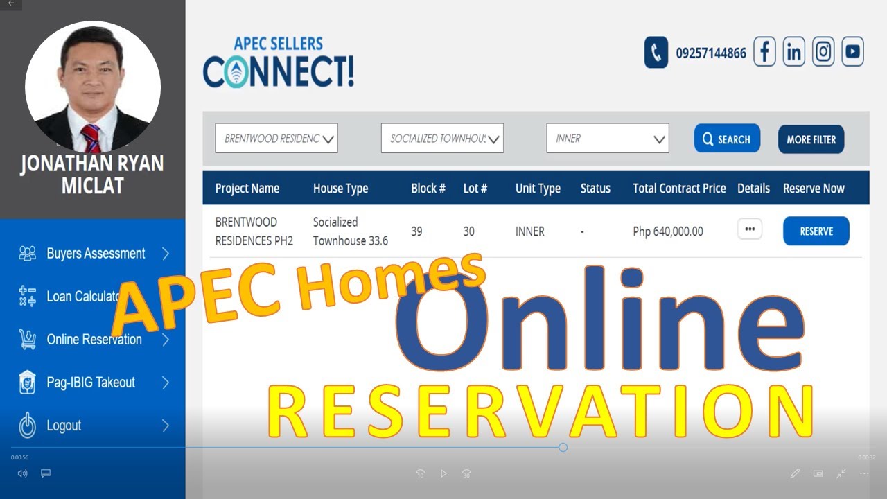 APEC Homes Actual Online Reservation - House and lot for sale - YouTube