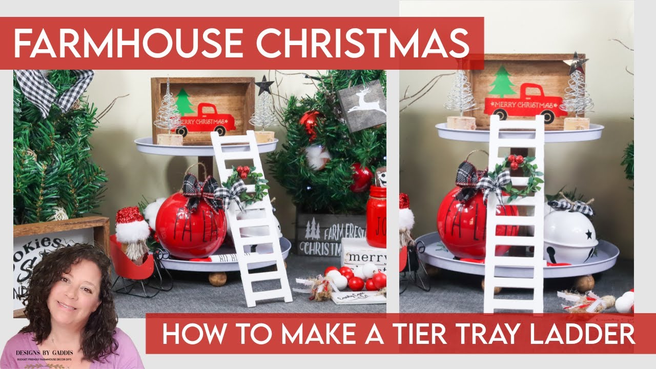 Tiered Tray Decor | Tiered Tray Ladder | Mini Ladder DIY - YouTube